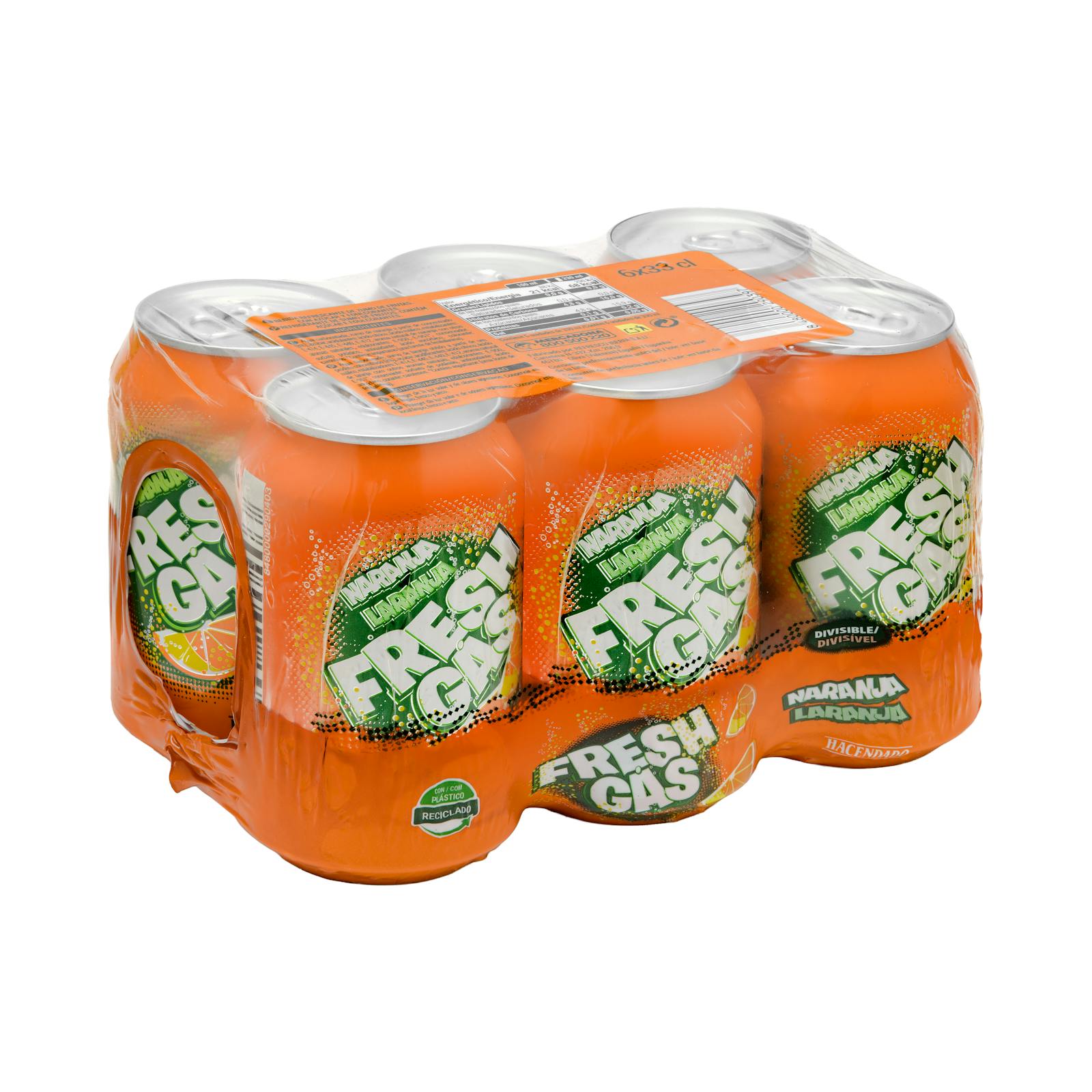 Refresco de naranja Hacendado fresh gas en Ahorramercado.com