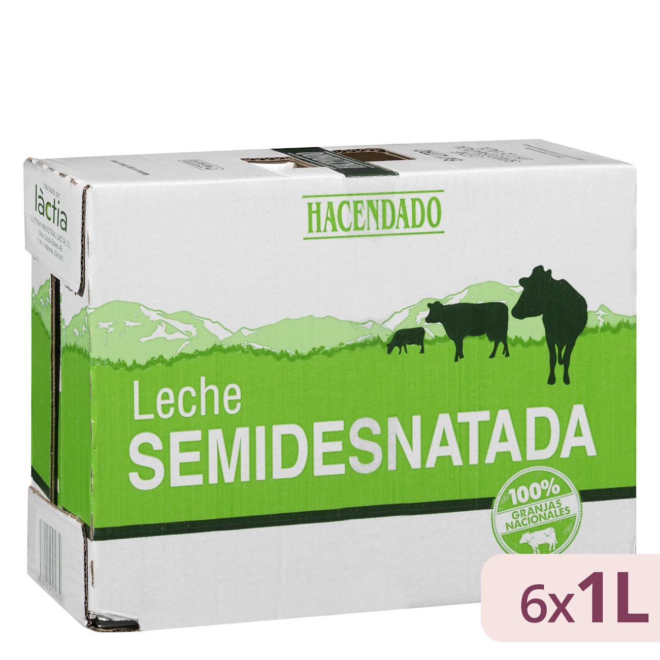 Leche semidesnatada Hacendado