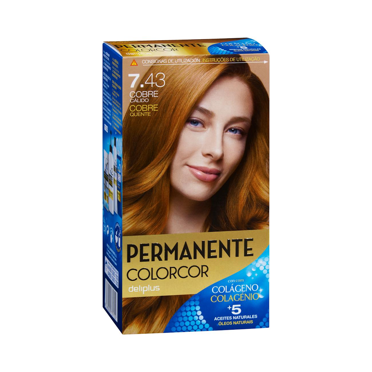 Coloración permanente 7.43 cobre cálido Deliplus