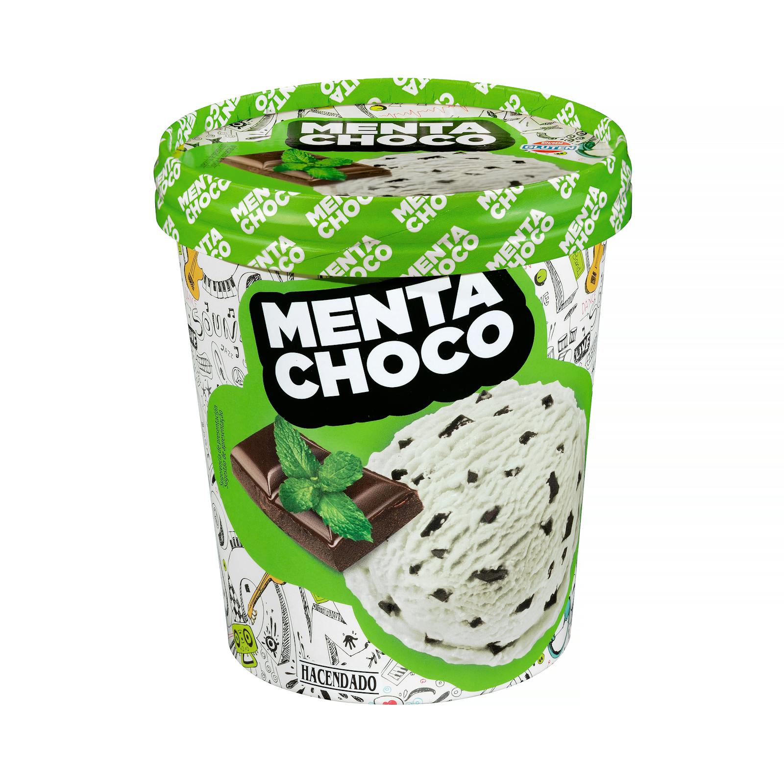 Helado menta choco con trocitos sabor chocolate Hacendado en ...